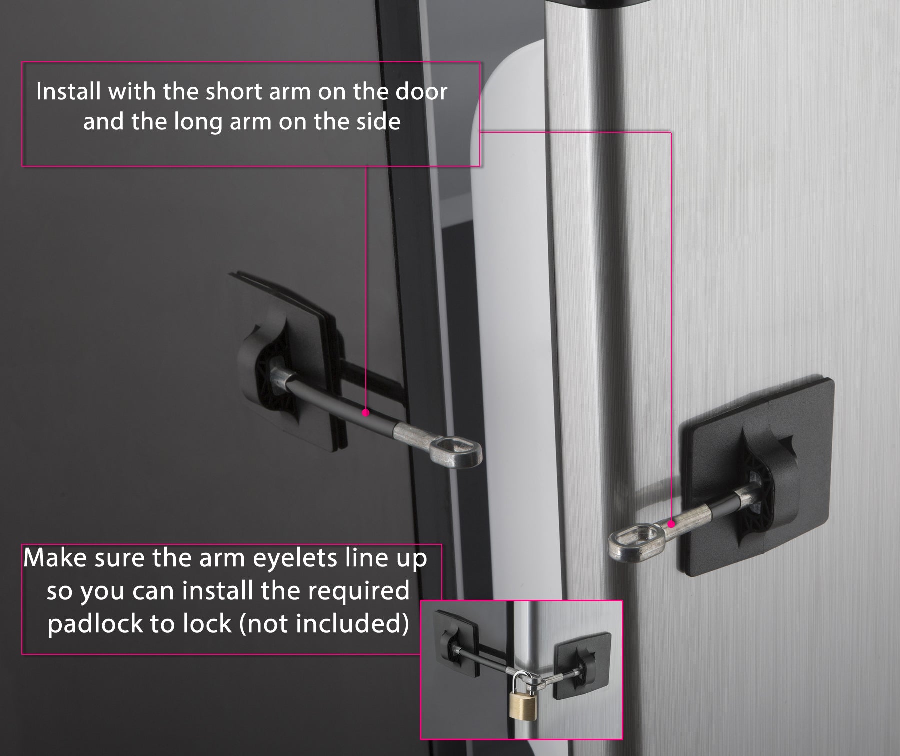 Classic Refrigerator Lock. Uses an external padlock. – Computer Security Products